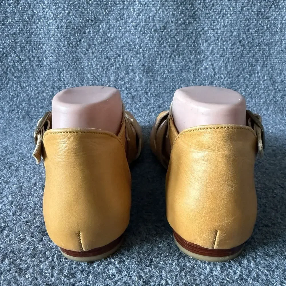 ELF | Shoes | Bali Elf Women 7 Mangrove Mustard Leather Scalloped Cross ...